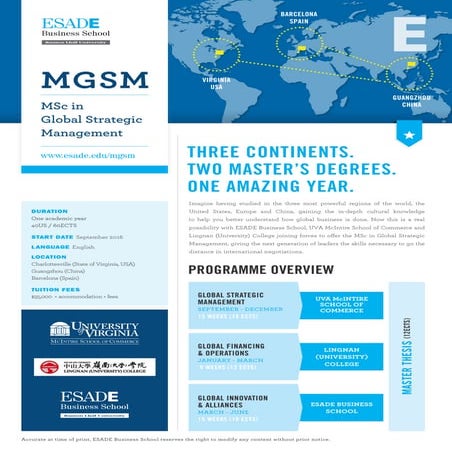 BROCHURE: MSc in Global Strategic Management | PDF