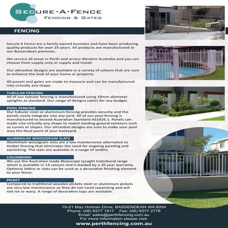 Fencing (Reverse Side) - Brochure | PDF