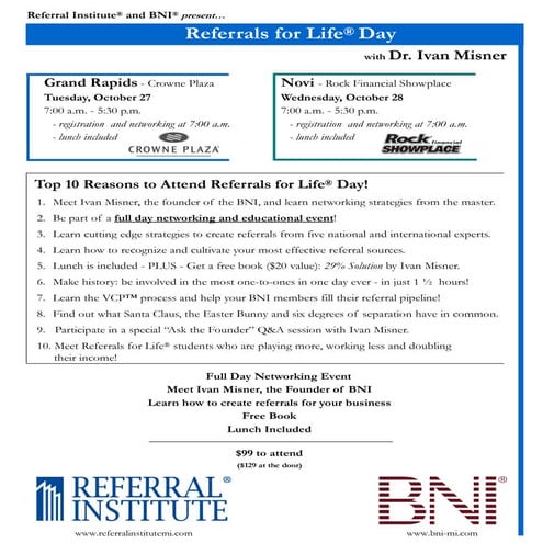 39 Ways To Increase Your Referrals And Grow Your Chapter | PPT