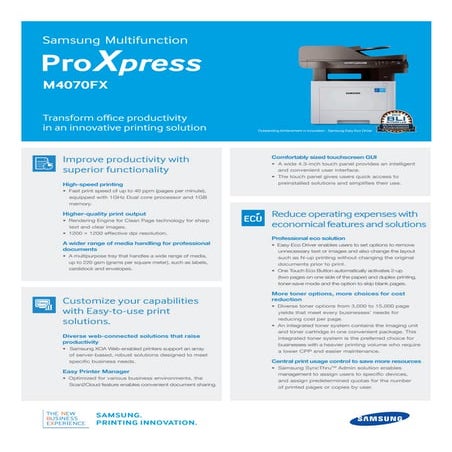 Kyocera New MFP Quick Reference Guide | PDF