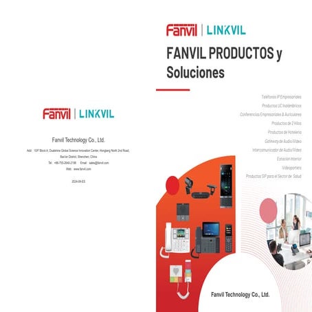 Flyer for MINI FOLLETO-ESP(2024.9) Fanvil | PDF