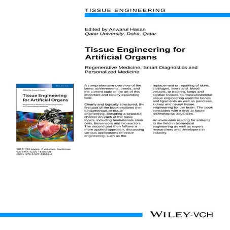 Our book, "Tissue Engineering for Artificial Organs" got published ...