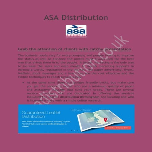 Leaflet distribution planning | PPTX