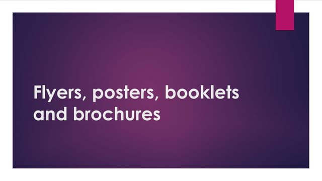 Difference between flyers, brochures, posters & leaflets | PDF