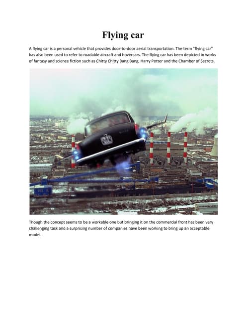 Drones and Flying cars | PPT