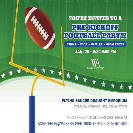 You're Invited to a Pre-Kickoff Football Party! | PPT