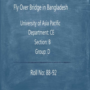 Fly over bridge in bangladesh | PPTX