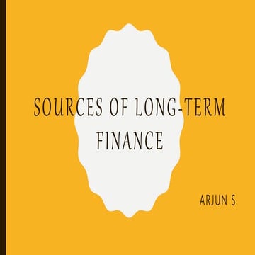 sources of long term finance | PPT