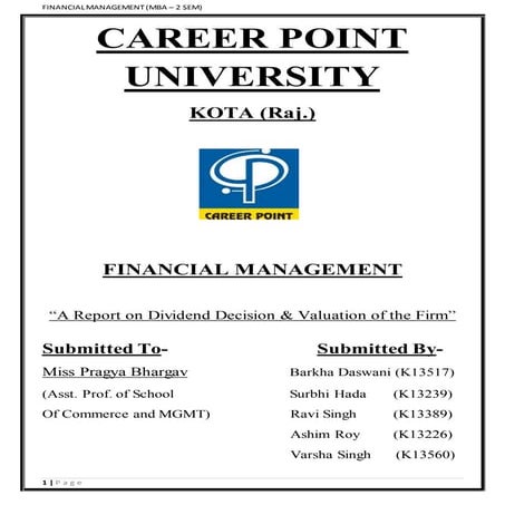 Dividend Decision Docx