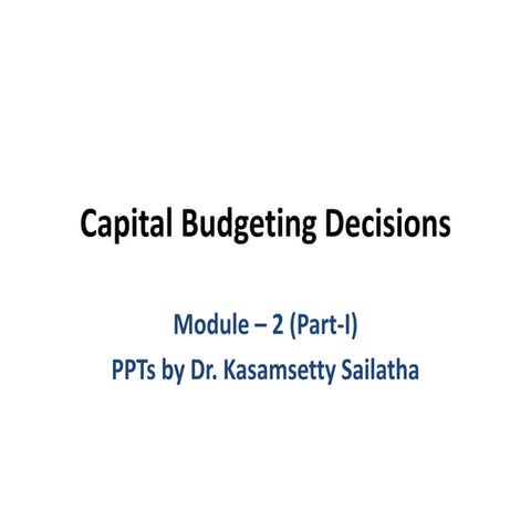 Capital Budgeting Decisions | PDF