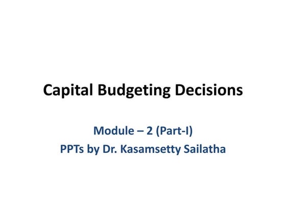 Capital budgeting ppt | PPT