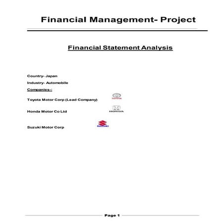 Financial Statement Analysis | DOCX