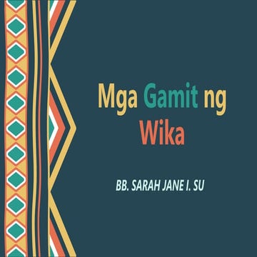 Mga Gamit ng Wika | PDF
