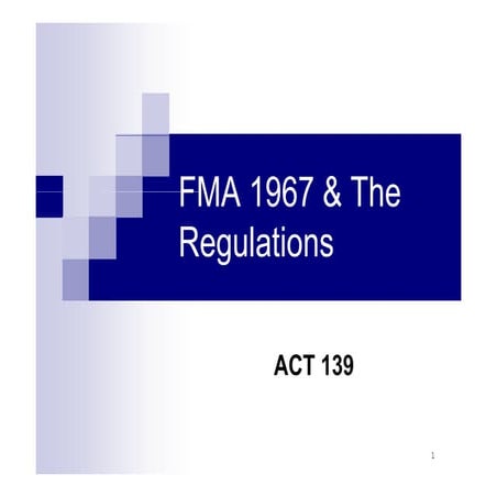Fma 1967 & the regulations | PDF