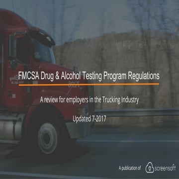 FMCSA Drug and Alcohol Testing Program Regulations | PPT