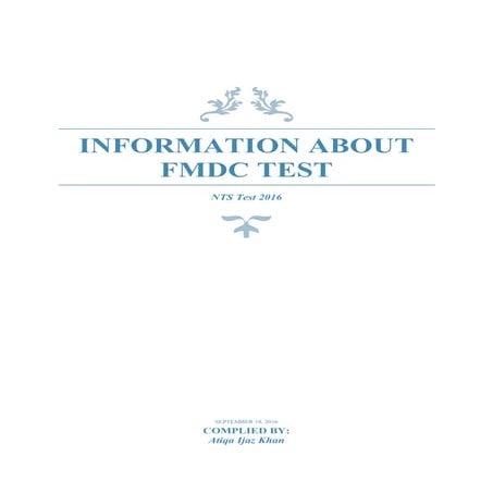 Test Preparation for FMDC_2016 | PDF