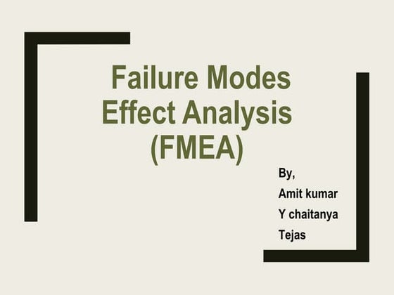 Failure mode and effect analysis fmea.ppt | Mechanical and Industrial Engineering Industry ...