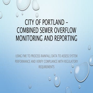Combined Sewer Overflow Monitoring and Reporting | PPTX