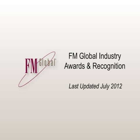 FM Global Awards and Recognition | PDF