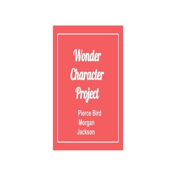 Wonder Character Project | PPT