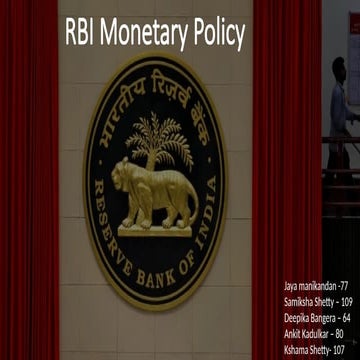 FBI Monetary policy ppt and monetary tools | PPT