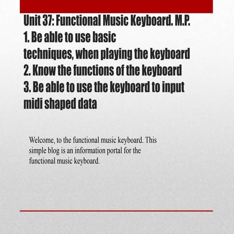 The Functional Music Keyboard | PPTX