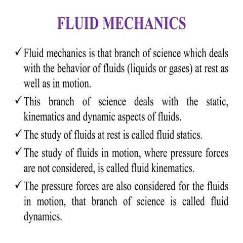 FMM- UNIT I FLUID PROPERTIES AND FLOW CHARACTERISTICS | PPTX