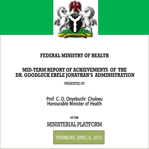 Federal Ministry Of Health Presentation | PDF