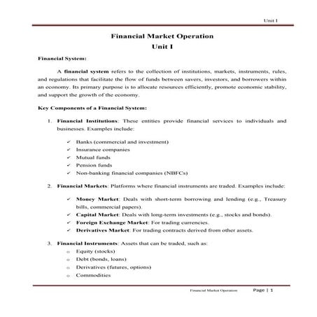 Financial Market Operation study notes on FMO secruities market | PDF