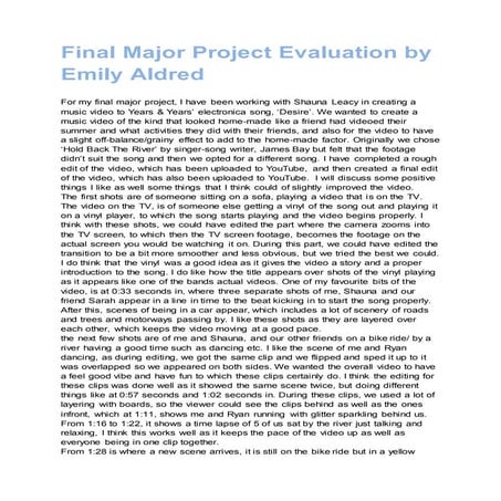 Final Major Project Evaluation | DOCX
