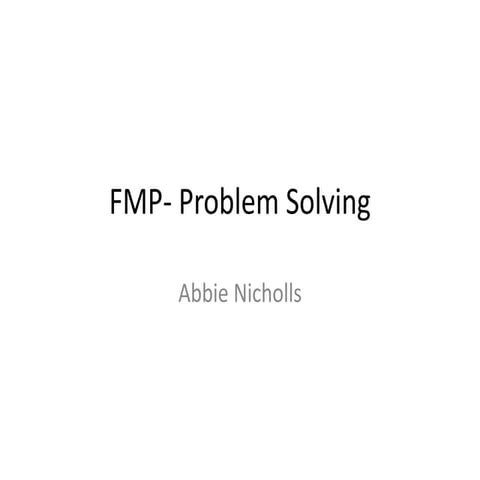 Fmp problem solving | PPT