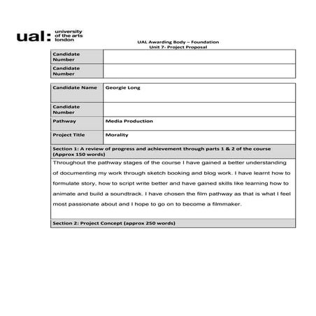 Fmp project proposal form | PDF