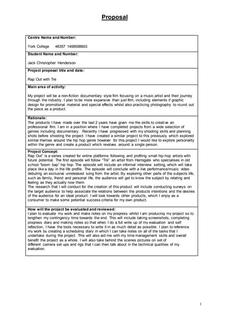 Fmp proposal 2020 | PDF