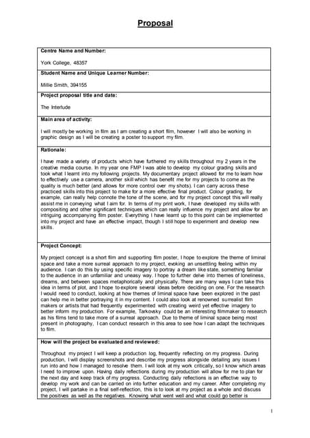 Extended project proposal form | PDF