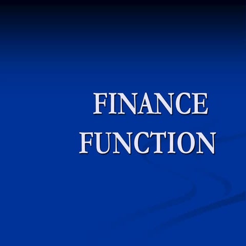Finance function | PPT