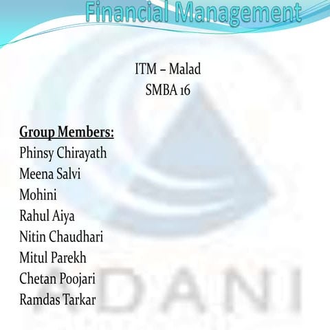 Organizational structure of Adani | PPTX