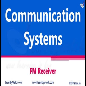 Fm receiver | Communication Systems | PPTX