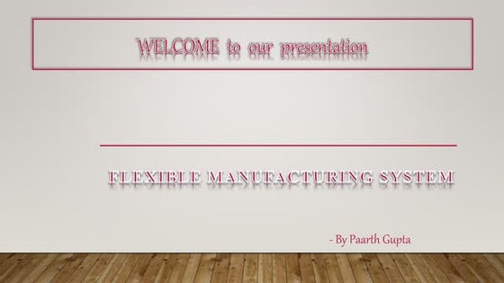 Layout of FMS | PPT | Robotics | Technology & Computing