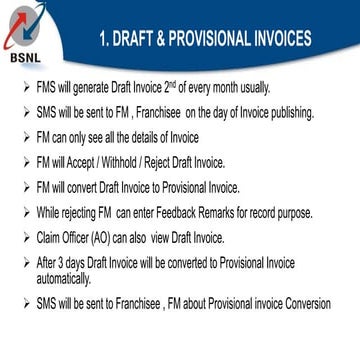 Fms erp process for CUSTOMERS of BSNL INDIA | PPT