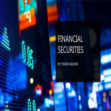 Financial management (Securities) | PPTX