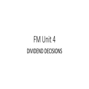 Dividend decision in financial management and decision making | PPTX