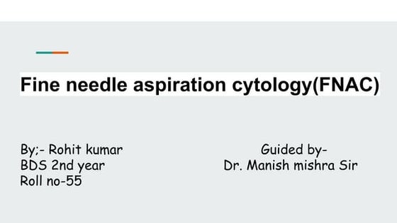 Fine Needle Aspiration cytology(FNAC) | PPTX | Thyroid Disorders ...