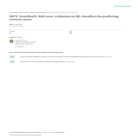 Cervical Cancer Analysis | PDF