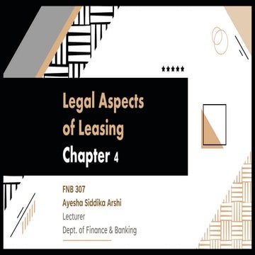 FNB 307 Chapter 4 legal aspects of leasing | PDF