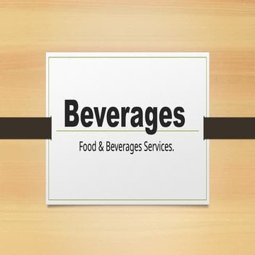 Beverage classification | PPTX