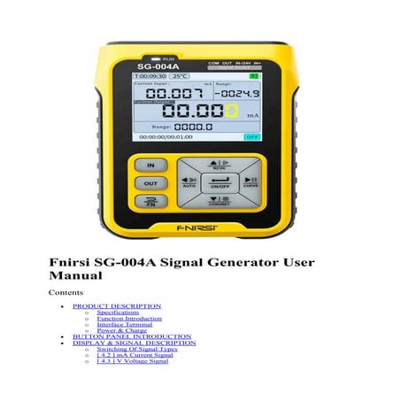 Fnirsi SG-004A User Manual | PDF