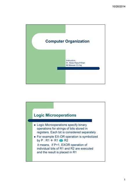 Logical micro-operations | PPTX