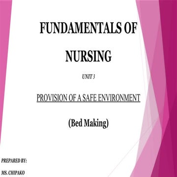 Bed Making Basics in Nursing Practices | PPTX