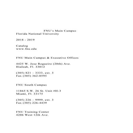FNU’s Main Campus Florida Nat.docx