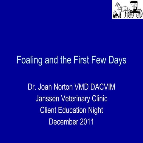 Early Foal Care- Foaling and the 1st 24 hours | PPT